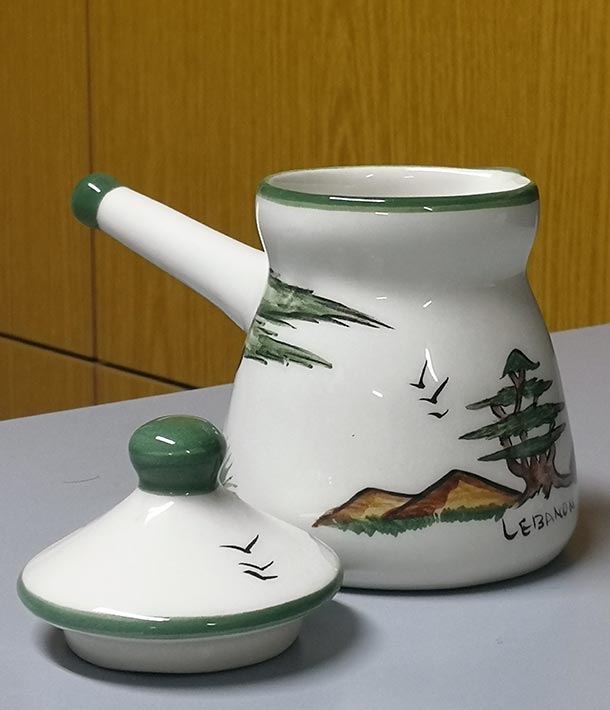 Handmade ceramic souvenirs hand painted ceramic Turkish coffee pot
