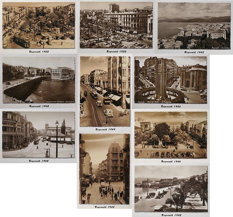 Sepia postcards early photographs of Lebanon Beirut - Lebanon Post Card